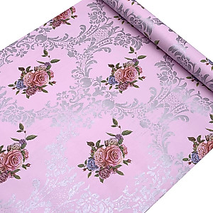 Yifely Vintage Rose Shelf and Drawer Liner Waterproof Floral Shelving Paper Refresh Wall Photo Storage Box 17.7 Inch by 9.8 Feet