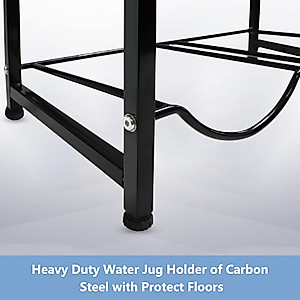 MONKEMON 5 Gallon Water Bottle Holder, Carbon Steel, 4-Tier Storage Rack, Heavy Duty, 8 Bottles, Black