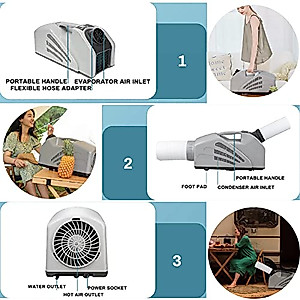 ELOMAS Portable Air Conditioners,24V 250W Mobile air Conditioner,Camping Rv Air Conditioner,Home AC Cooling Unit 2350 BTU,24V DC & 100-220VAC,3 Fan Speeds,LCD Display,for Camping Tent,Room,Car and RV