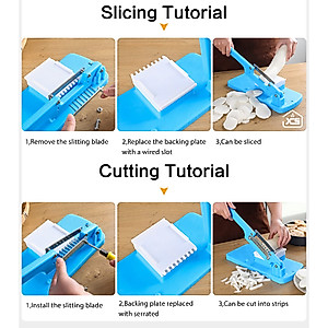 Multifunctional Table Slicer, 2023 Upgraded Manual Meat Slicer, Portable Frozen Meat Cutter Machine, Hand Fruit Bread Vegetable Beef Mutton Roll Slicing Machine for Home Cooking Hot Pot (Blue)