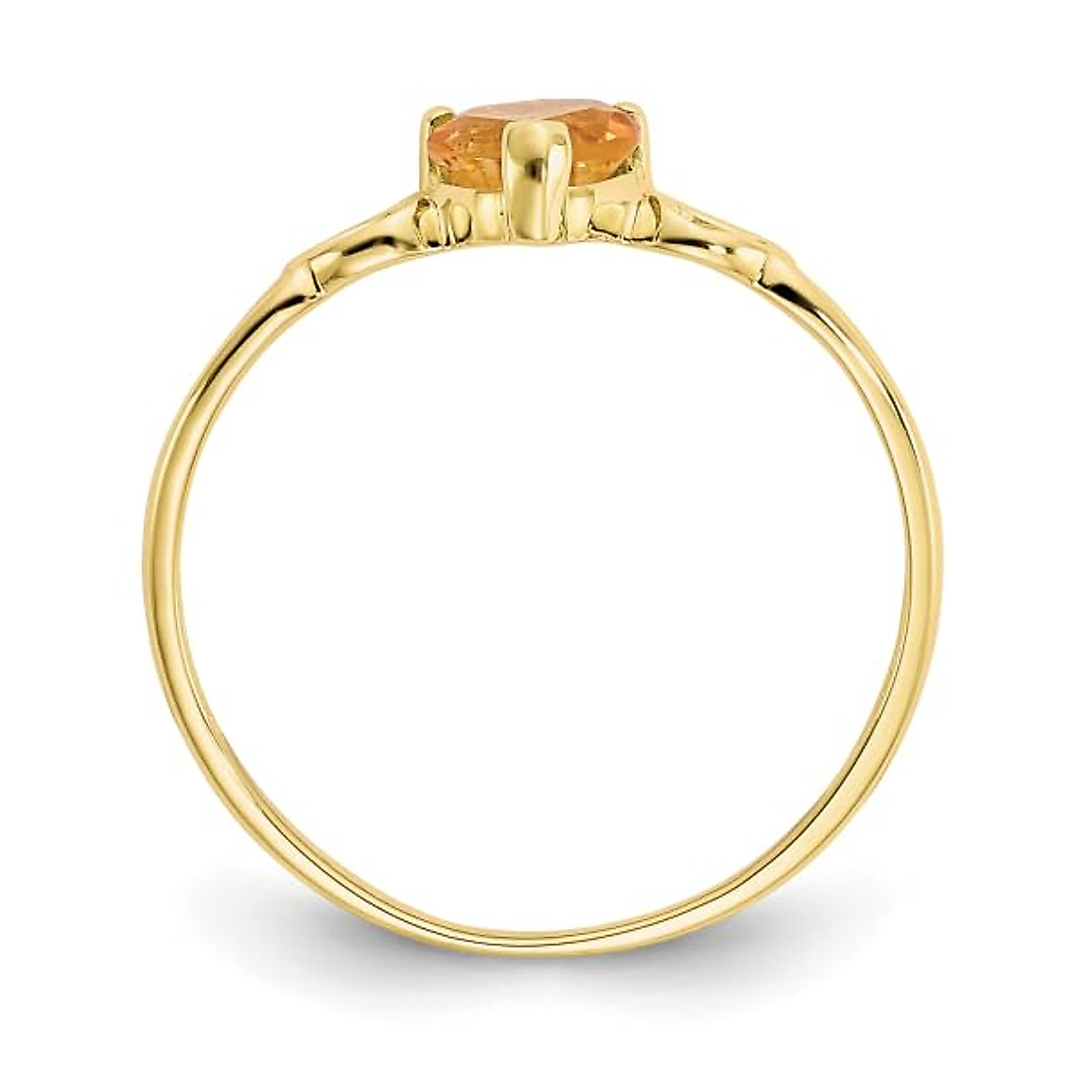 IceCarats 10K Yellow Gold Orange Citrine Heart Love Ring Gemstone Band November Birthstone Jewelry Size 7