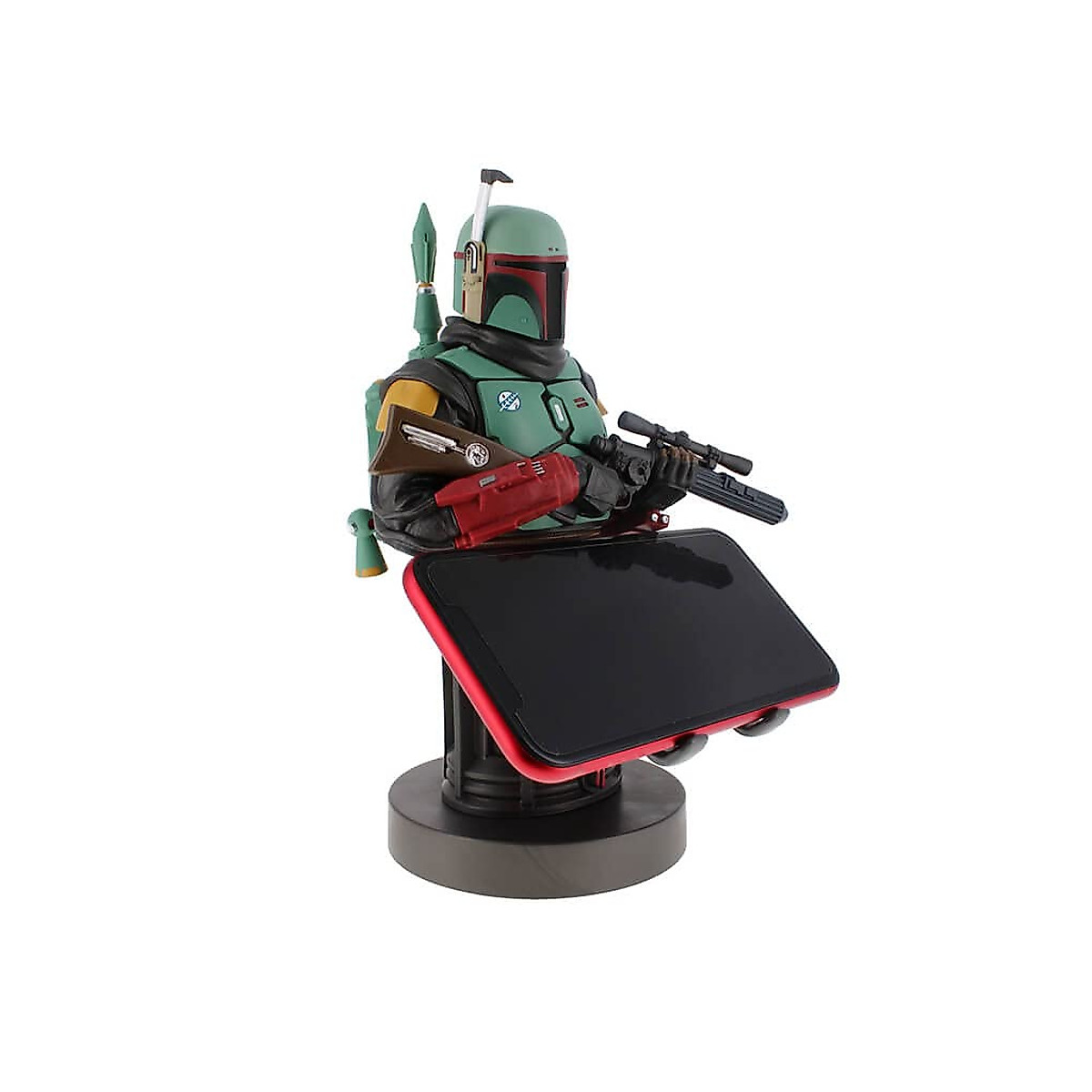 Exquisite Gaming: The Mandalorian: Boba Fett - Original Mobile Phone & Gaming Controller Holder, Device Stand, Cable Guys, Licensed Figure