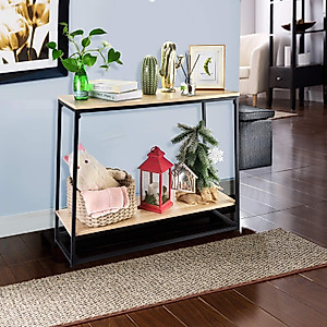 SpringSun Console Sofa Table, Entryway Table with 2-Tier Storage Shelves for Living Room, Bedroom, Balcony and Hallway
