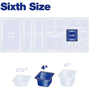 Carlisle FoodService Products Plastic Food Pan 1/6 Size 4 Inches Deep Clear