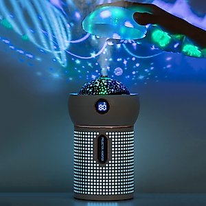 SHUYUNI Humidifiers for Kids & Baby Bedroom, 630ml Portable Cool Mist Humidifiers, 360° Rotation Projector, 6-Color Starry Night Light, Whisper-Quiet, Waterless Auto-Off, BPA Free, Christmas Gift