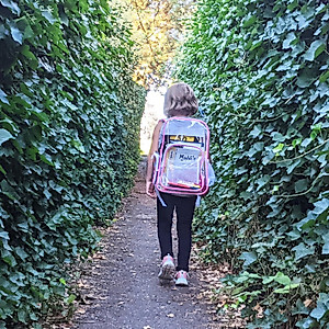 Meister All-Access Clear Backpack - Meets School & Event Security Bag Requirements - Pink / White