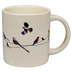 Birds on a Wire Heat Changing Mug - Add Coffee and Colorful Birds Appear