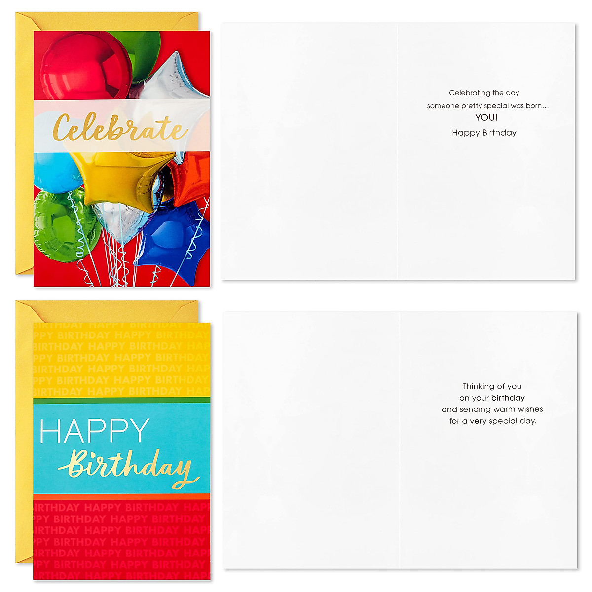 Hallmark Birthday Cards Assortment, 16 Cards with Envelopes (Classic Celebrate)
