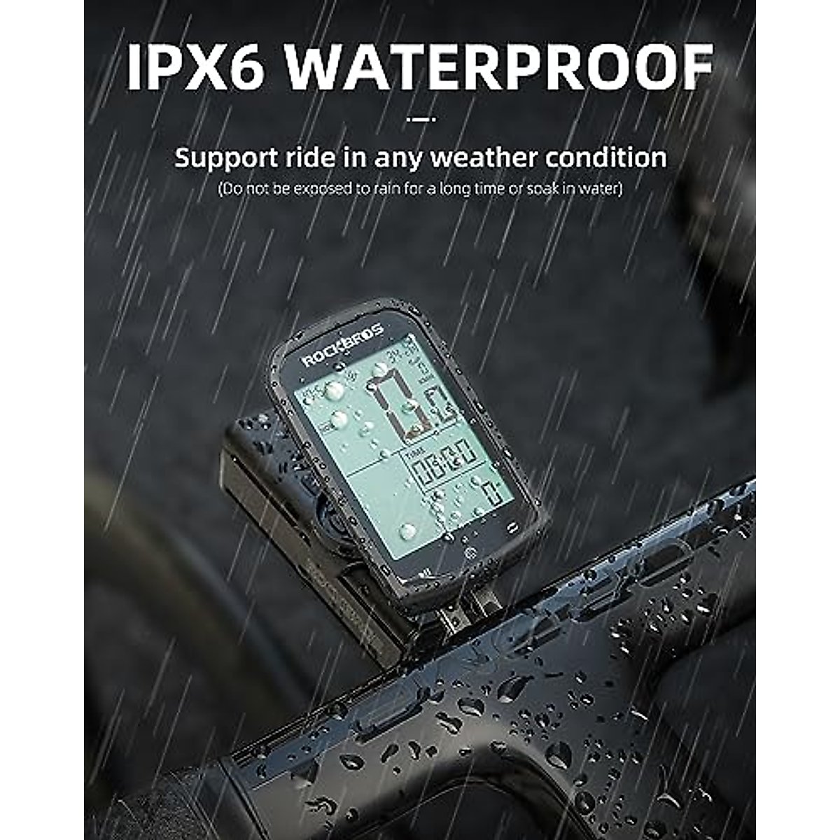 ROCKBROS Bike Computer Wireless Cycling Computers ANT+ Bluetooth Bicycle Computer Mini Speedometer Odometer Waterproof 2.9inch LCD Screen GPS/BDS/Galileo Position System