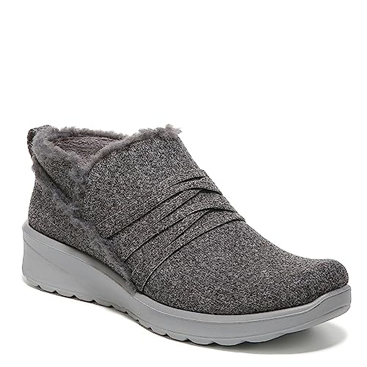 BZees Womens Glide Slip-On Ankle Boot Grey 5 M
