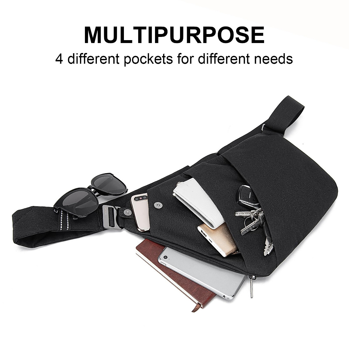 OSOCE Anti-Theft Waterproof Shoulder Backpack Sling Chest Crossbody Bag Cover Pack Rucksack Bicycle Sport