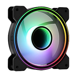 Aerocool Mirage 12 ARGB PC Fan, 1 x 12cm ARGB Fan with 6 Pin Connector, Black