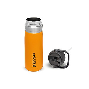 STANLEY IceFlow Stainless Steel Water Bottle with Straw 0.65L - Keeps Cold For 12+ Hours - Leakproof Insulated Water Bottles - BPA-Free Thermal Flask - Dishwasher Safe - Saffron
