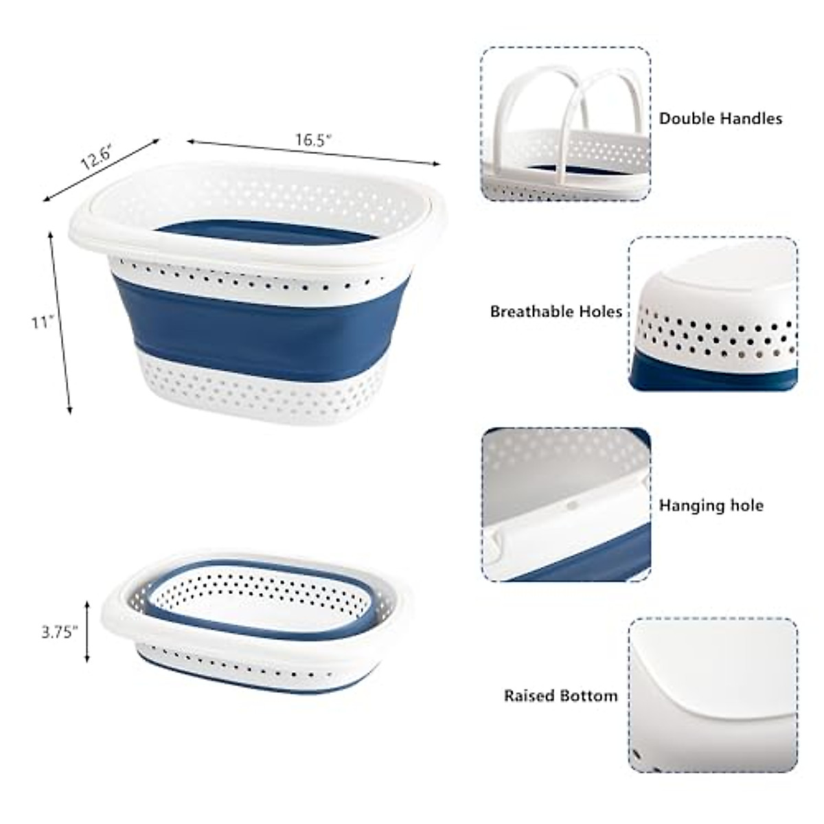 COFSODI Plastic Collapsible Laundry Basket - 23L(6 Gallon) Foldable Portable Laundry Hamper with Handles, Pop-up Storage Container/Organizer for Laundry, Car trunk, Camping, Indoor and Outdoor