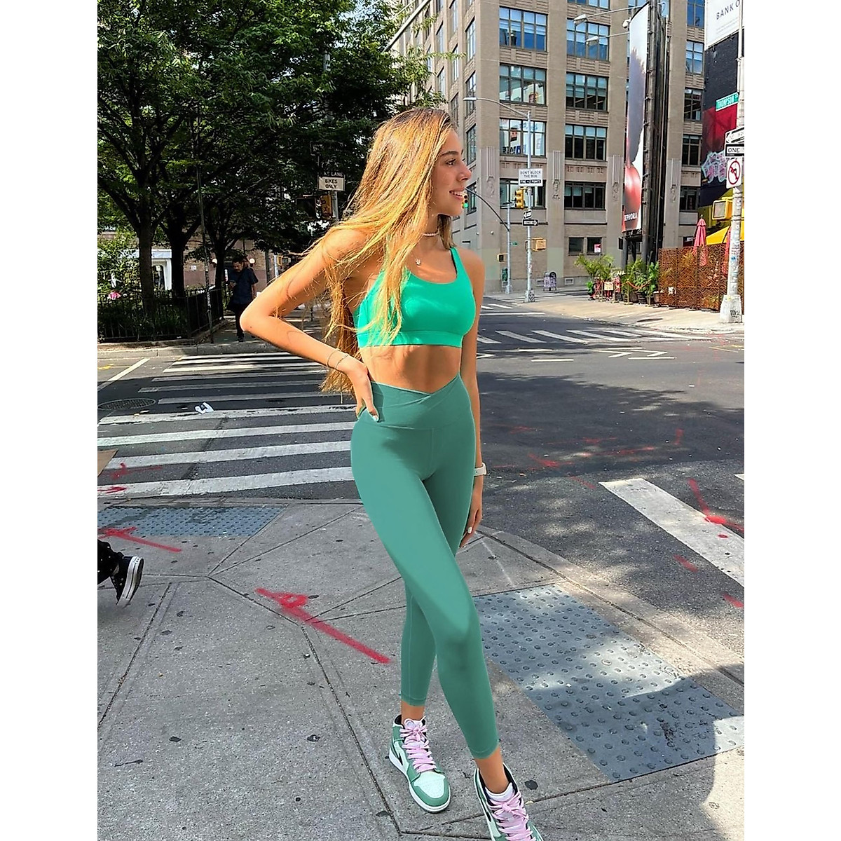 Natural Feelings Buttercloud Cross Waist Leggings for Women High Waist Cross Leggings Yoga Workout PantsTight