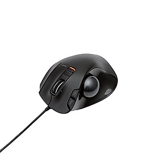 ELECOM EX-G Trackball Mouse, Wired, Thumb Control, Ergonomic Design, Functional 4-Buttons with Smooth Tracking, 32mm Gray Ball, Windows11, macOS (M-XT2URBK)