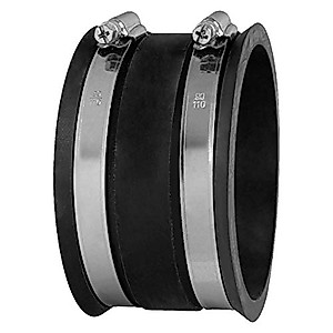 POWERTEC 70149 4 Inch Dust Control Flex Cuff with Steel Hose Clamps, Hose Connector Rubber Cuff Coupler for Woodworking Dust Collection Fittings, Dust Collector Accessories & Machinery, 1 pack
