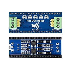 Waveshare 2-Channel RS485 Module Expansion Board for Raspberry Pi Pico, SP3485 Transceiver, UART to RS485, 300500000bps BAUDRATE