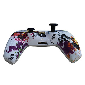 PS5 Controller Skin Shell Case Studded Silicone Grips Cover Protector Rubber Accessories Shell for Playstation 5 PS5 DualSense Controller Gamepad Joystick with 10 Thumb Grip (Studded White)