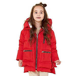 Orolay Children Hooded Down Coat Girl's Quilted Puffer Jacket Boy's Winter Jackets Red 120CM