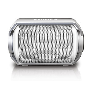 Philips BT2200W/27 Bluetooth Wireless Portable Speaker with Built-in Microphone and Rechargeable Battery (White)