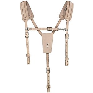 Klein Tools 5413 Soft Leather Work Belt Suspenders