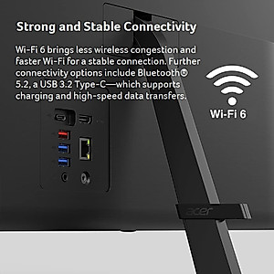 acer 2023 27-inch FHD IPS All-in-One AIO Desktop PC Intel 4-Core i5-1235U Iris Xe Graphics 32GB DDR4 RAM 1TB SSD WiFi AX BT RJ45 USB-C Webcam HDMI Windows 11 Pro Wireless KB and Mouse w/RE USB