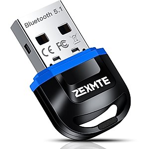 USB Bluetooth Adapter for PC - ZEXMTE Bluetooth Adapter 5.1 EDR,Bluetooth Dongle Receiver for PC Windows 11/10/8/7 - PC to Bluetooth Adapter - Bluetooth USB Adapter for Computer/Laptop