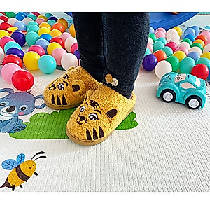 Fengwill Kids Boys Girls Animal Slippers Tiger Clog Slipper Anti-Slip Indoor Home Shoes (10-11 Little Kid, Yellow, numeric_10)