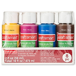 Craft Smart 8 Assorted Outdoor Acrylic Paint Set Non-Toxic Paint For Drawing, Painting, Art & Crafts Supplies - 1 Pack