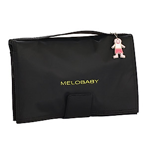 MELOBABY Melonoir Wallet Mat Changing Pads, Black/Charcoal