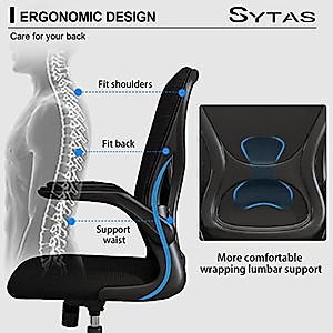 Sytas Home Office Chair Ergonomic, Mesh Desk Chair Lumbar Support, Ergonomic Computer Chair Adjustable Armrest