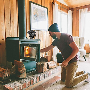 BIVITA Heat Powered Stove Fan, 6 Blade Fireplace Fan for Wood Burning Stove, Heat-Powered WoodStove Fan, Wood Stove Accessories, Quietly Circulating Warm Air