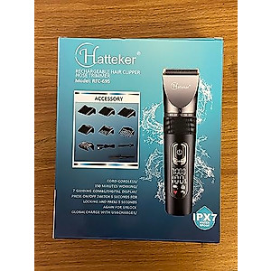 Hatteker Cordless Hair Clipper Beard Hair Trimmer Hair Cutting Kit for Men Women Kids Barber Clippers Nose Hair Trimmer IPX7 Waterproof Professional