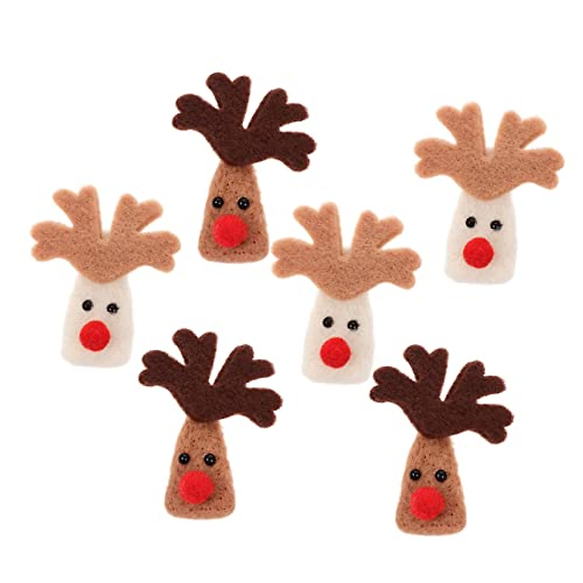 Christmas Felt Ornament Kit 6 Pcs Felt Elk Home Decoration Mini Accessories Miniture Decoration Knitted Doll Christmas Xmas Felt Knitted Santa DIY Handmade Decoration Apparel