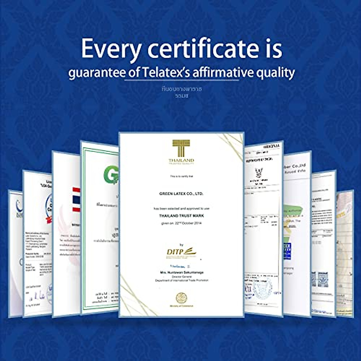 TalatexHome Premium Natural Latex Mattress Topper, No Memory Foam Chemicals, Help Relief Shoulder & Back Pain