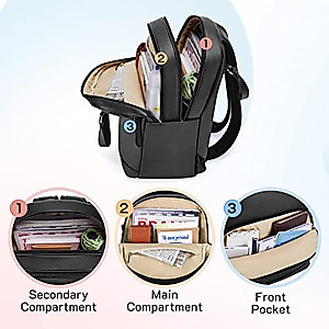 Missnine Women Backpack Purse Fashion Leather Large Backpack 2 Compartments Travel School College Handbag with Tassel