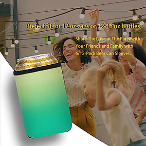 Beer Can Coolers Sleeves, Soft Insulated Bottle Soda Cover Coolers, Personalized Collapsible 12OZ Blank Bulk Drink Cooler for Parties, Wedding or Events (Multicolor,12)