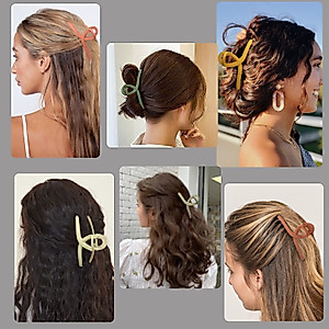 Large Hair Claw Clips 6 Color Hair Clips 4.3 Inch Nonslip Hair Jaw Clamp Strong Hold Matte Butterfly Banana Barrette Hair Styling Accessories for Women Girls Thin Thick Fine Hair