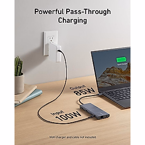 Anker USB C Hub, 565 11-in-1 Laptop Docking station, Dual Monitor Docking Station with 10 Gbps Data Port, 4K HDMI and DisplayPort, 100W Power Delivery, 1 Gbps Ethernet, SD Card Reader for XPS and More