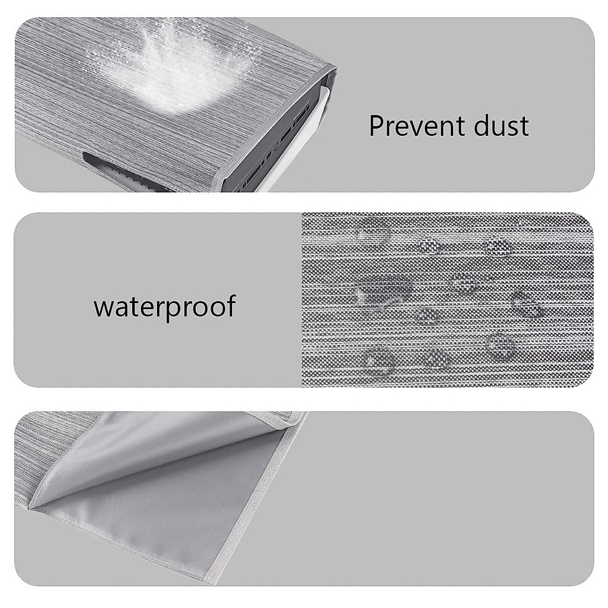 PINSO Pinson Premium Dust Cover for PS5 Sony Playstation 5 Console, Scratch-Resistant, Waterproof (Gray)