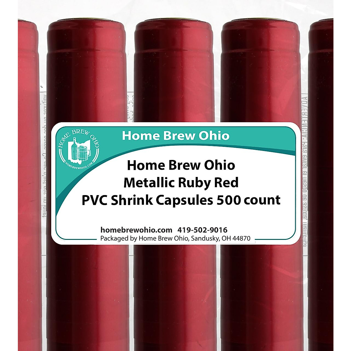 Metallic Ruby Red PVC Shrink Capsules-500 Count