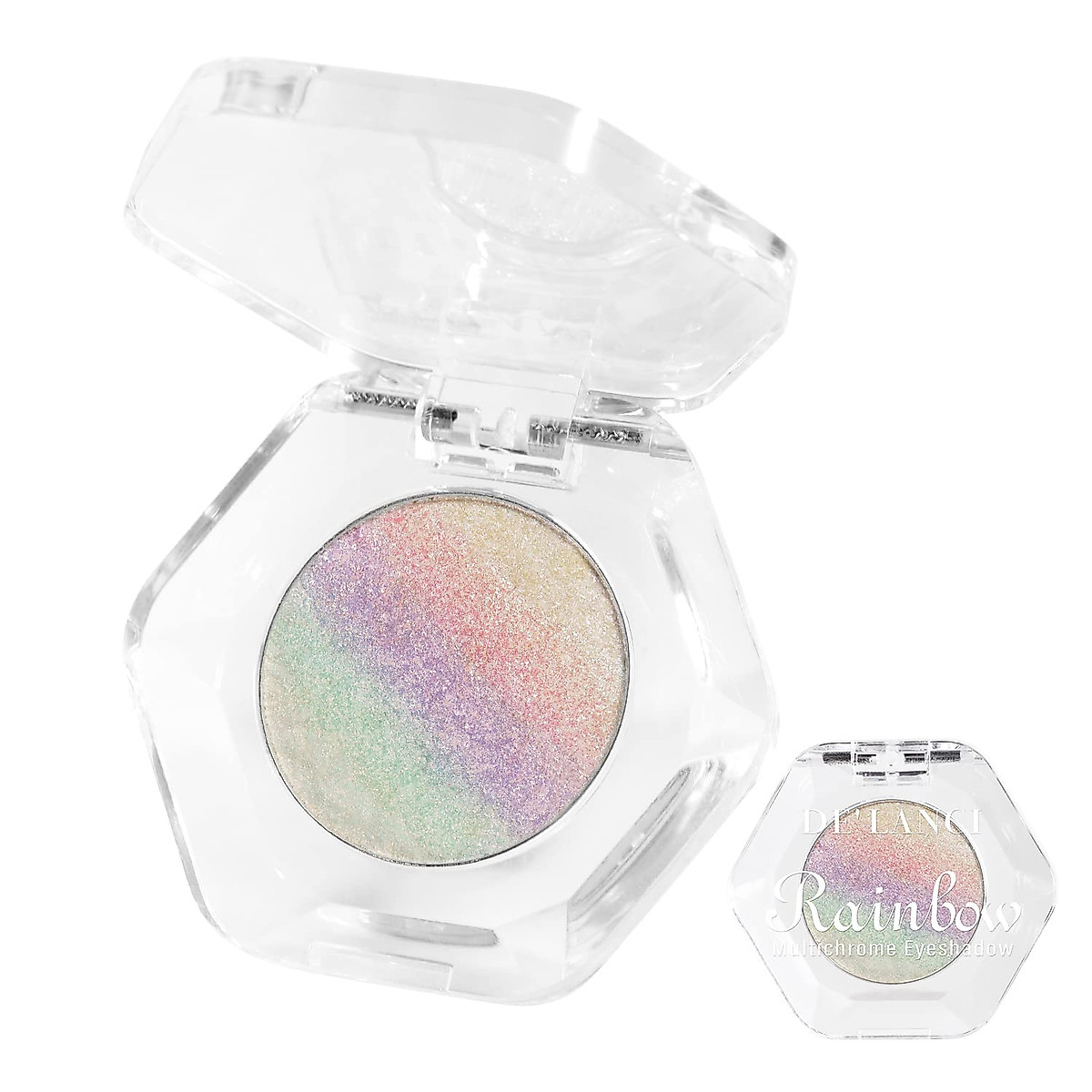 La Catrina Newest Glitter Eyeshadow, DE'LANCI Multichrome Eyeshadow Shimmer Powder, Intense Metallic Color Shift Chameleon Palette, Holographic Sparkle Rainbow Highlighter Eye Makeup (1.5 g)