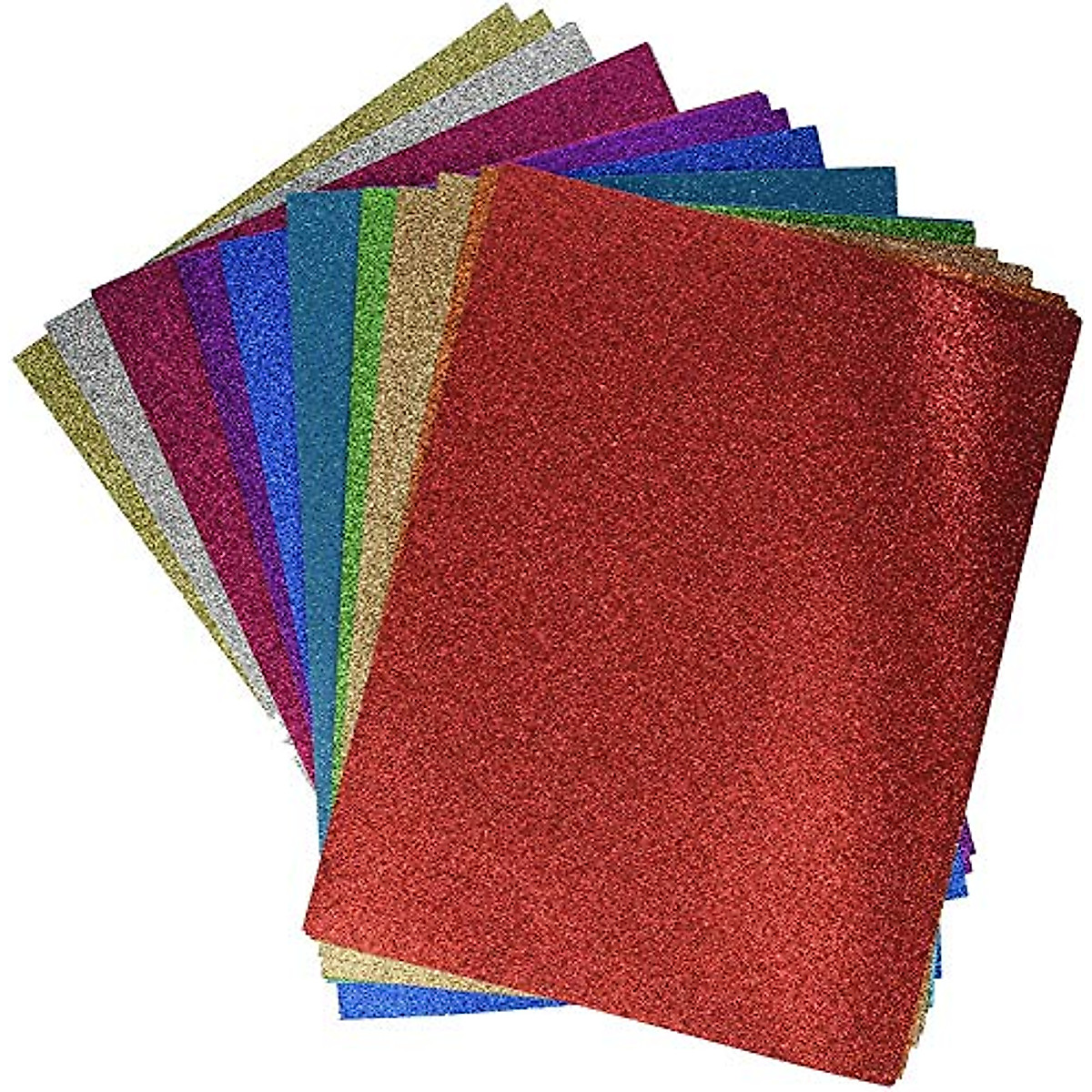 Darice GX-1700-25 8.5 x 11 Card Stock Glitter Silk Assortment, Multicolor