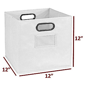 Niche Cubo Folding Fabric Storage Bins, Set of 2, White