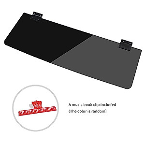 Sheet music stand compatible for Casio Roland Yamaha P35 P45 P48 P105 P115 P121 P125 P128 KB/PSR/PSR-E/PSR-S/YPT/EW/NP/KBP/DGX series electronic digital keyboard piano (Black)