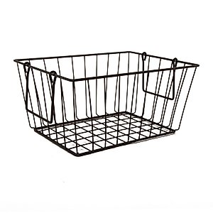 G.E.T. WB-315-MG Heavy Duty Iron Wire Utility Storage Basket/Bin with Handles, 11" x 8" x 8"
