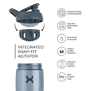 Promixx PURSUIT Protein Shaker Bottle – Premium Sports Blender Bottles for Protein Mixes and Supplement Shakes – Easy Clean, Durable Protein Shaker Cup