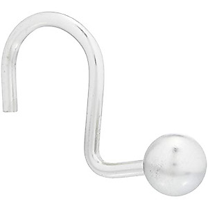 Amazon Basics Shower Curtain Hooks - S-Shaped Hooks, Nickel