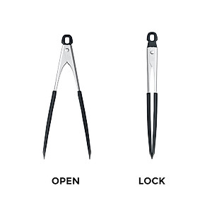 Zuutii Kitchen Tongs with Silicone Head,12.2" Stainless Steel Cooking Tongs for Kitchen,482°F Heat Resistent Locking Tongs,Versatile Serving tongs for Cooking,Dark Grey